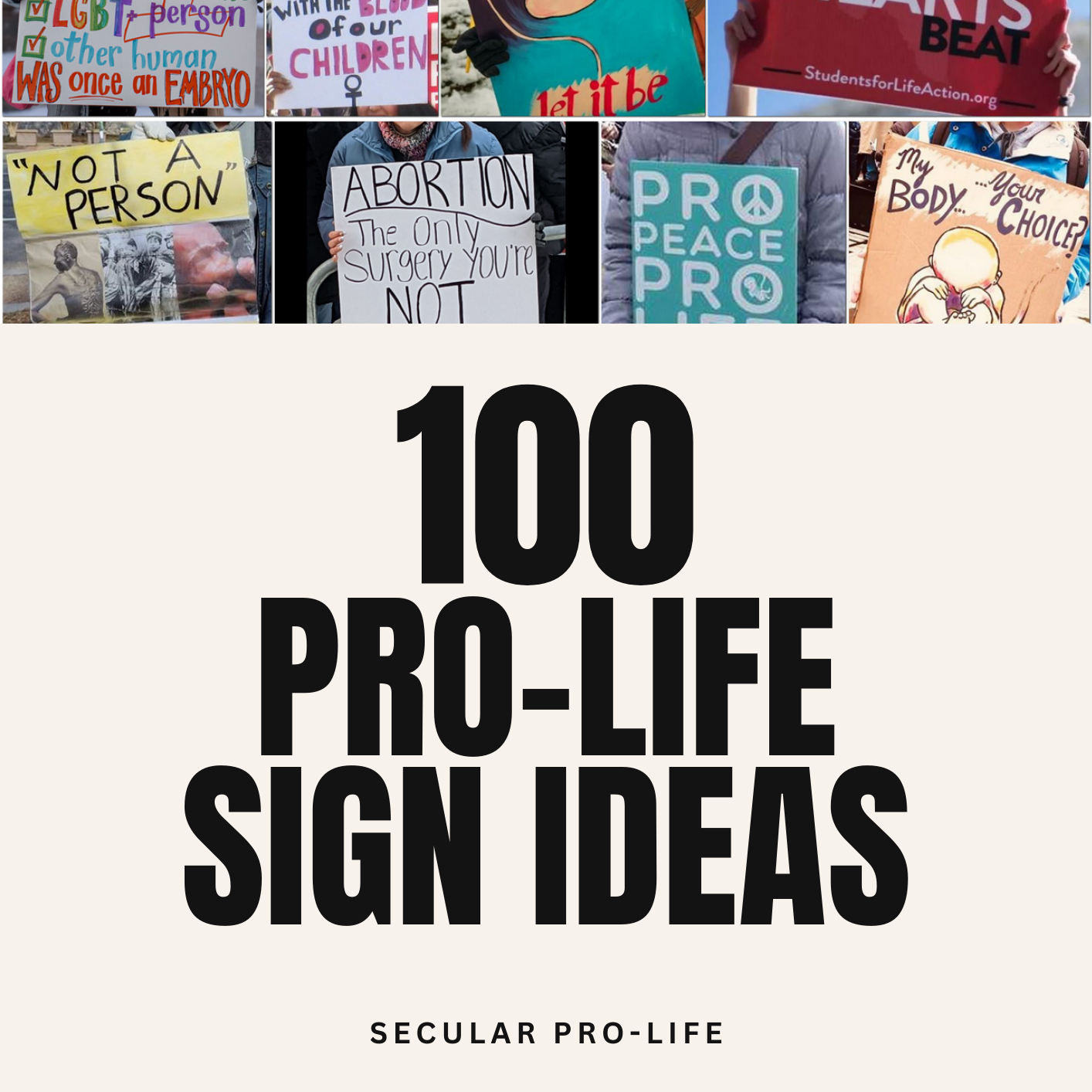 100 pro-life sign ideas - Secular Pro-Life