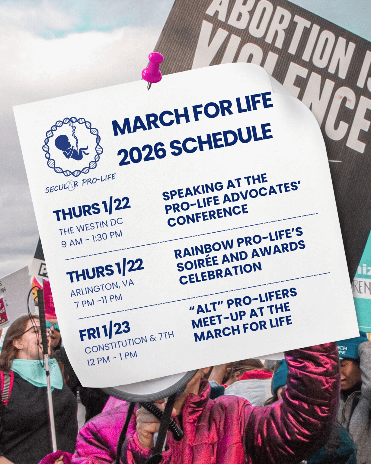Secular Pro-Life’s 2026 March for Life Schedule - Secular Pro-Life